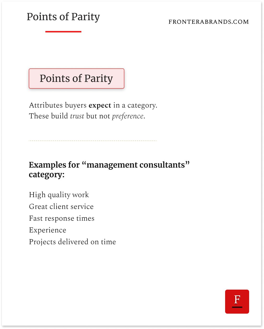 Points of Parity: Why Saying What Buyers Expect Never Makes Your ...